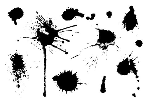 오 점 및 흰색 배경 벡터에 고립 된 얼룩의 집합 프리미엄 벡터