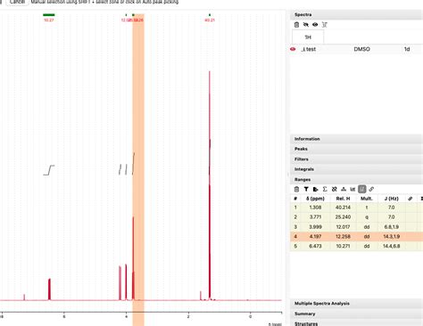 Wrong Highlight Position Issue 1313 Cheminfo Nmrium GitHub