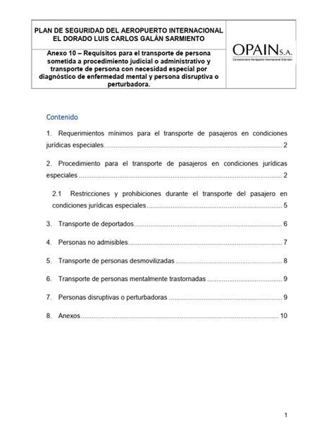 Anexo 10 Requisitos Para El Transporte De11 Pdf