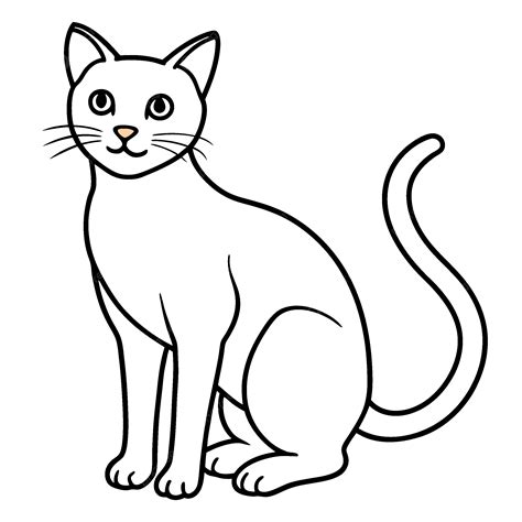 Cat Profile Line Drawing