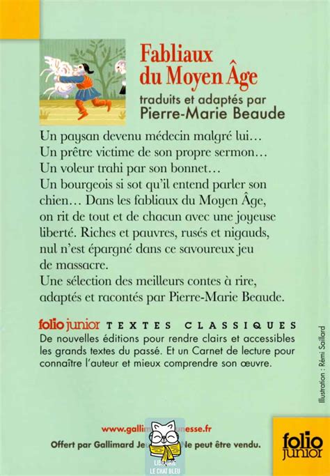 Fabliaux du Moyen Âge Pierre Marie Beaude Livre Folio Junior