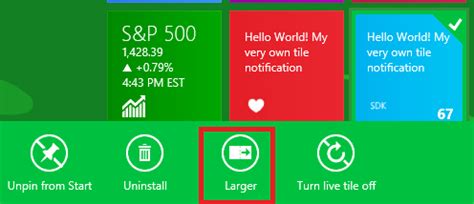 C Missing Larger Smaller Option For Windows Live Tile Stack Overflow
