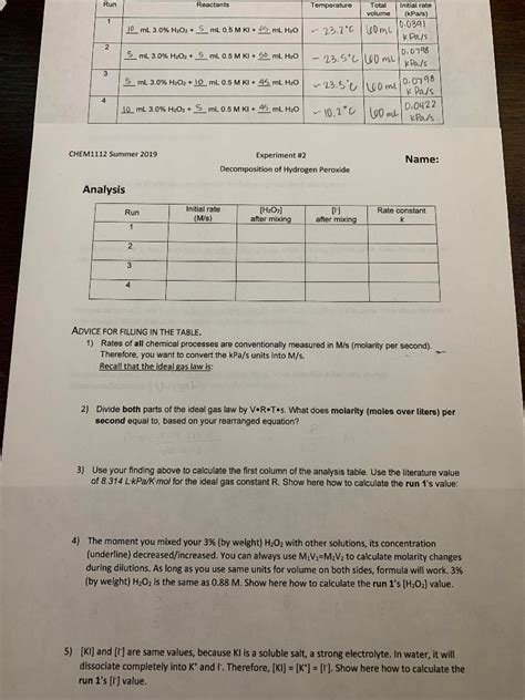 solved run reactants temperature total volume 1 initial rate