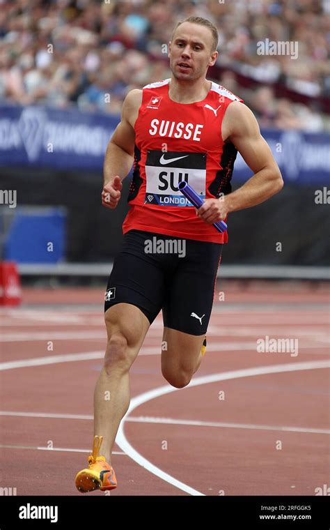 Silvan Wicki Of Switzerland In The Mens 4 X 100m Relay In The Wanda Diamond League London