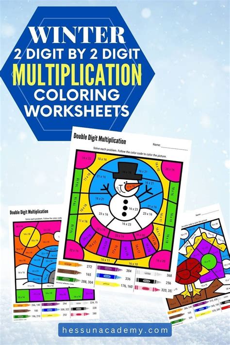 Free Winter 2 Digit By 2 Digit Multiplication Coloring Worksheets