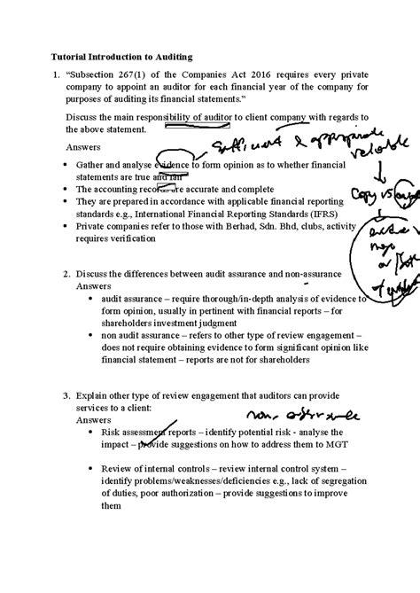 tutorial introduction to auditing with answers tutorial introduction