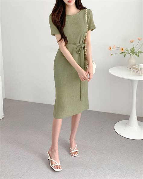 지엘라 링클 스판 여름 반팔 오피스룩 하객룩 미디 원피스 반소매 하객원피스 출퇴근룩 결혼식 결혼식원피스 하객룩원피스