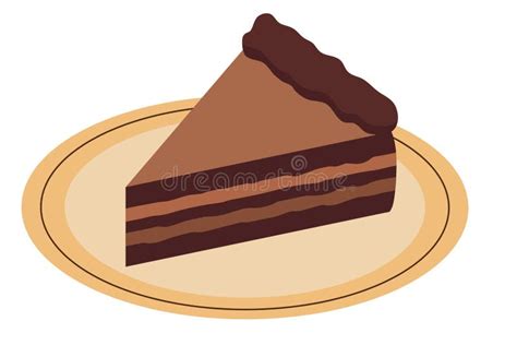 Slice Of Chocolate Cake Stock Vector Illustration Of Caramel 277481108