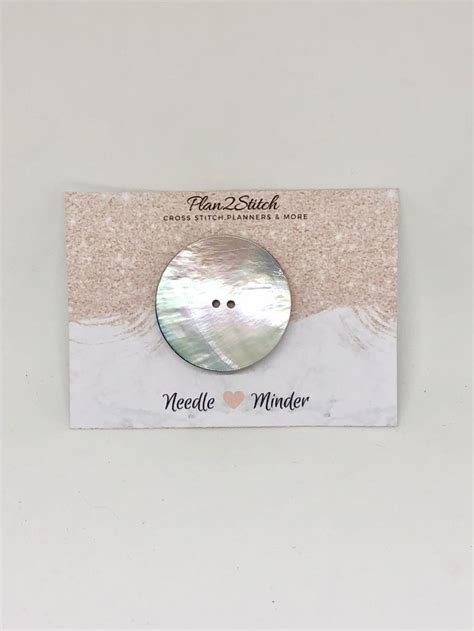Akoya Shell Button Needleminder Cross Stitch Embroidery Needle
