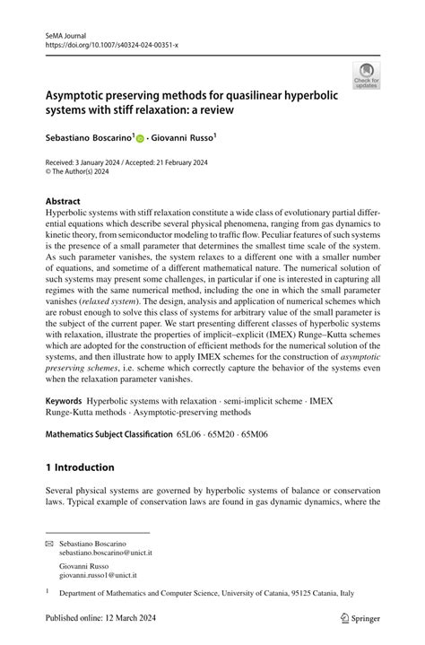 Pdf Asymptotic Preserving Methods For Quasilinear Hyperbolic Systems