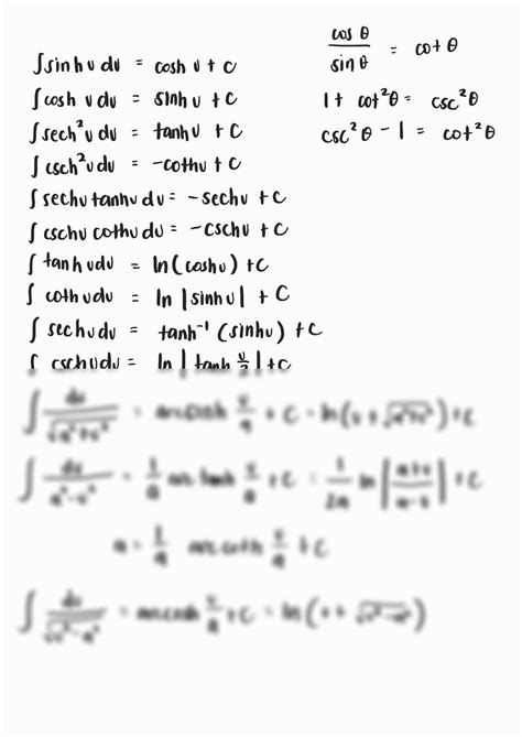 SOLUTION: Complete Formula for Integration - Studypool