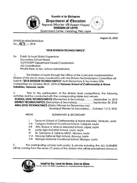Division Technolympics Dm No 453 S 2018 Pdf Pdf