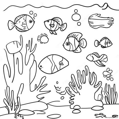 Colorful Coral Reef Coloring Page 4261 3394
