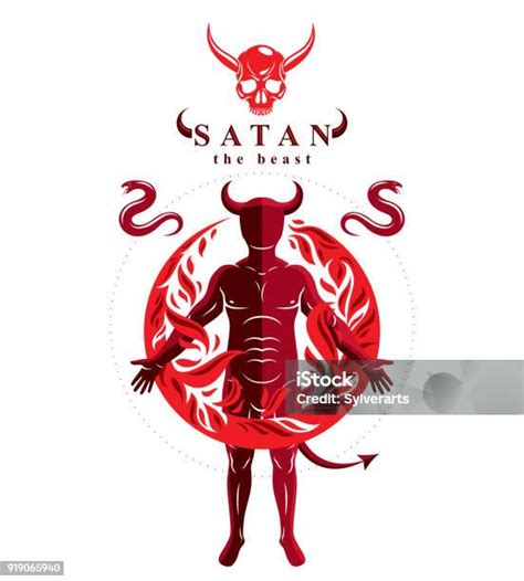 인간의 불덩어리로 둘러싸인 벡터 그래픽 그림 미 스틱 지옥의 화 염 악마입니다 개념에 대한 스톡 벡터 아트 및 기타 이미지