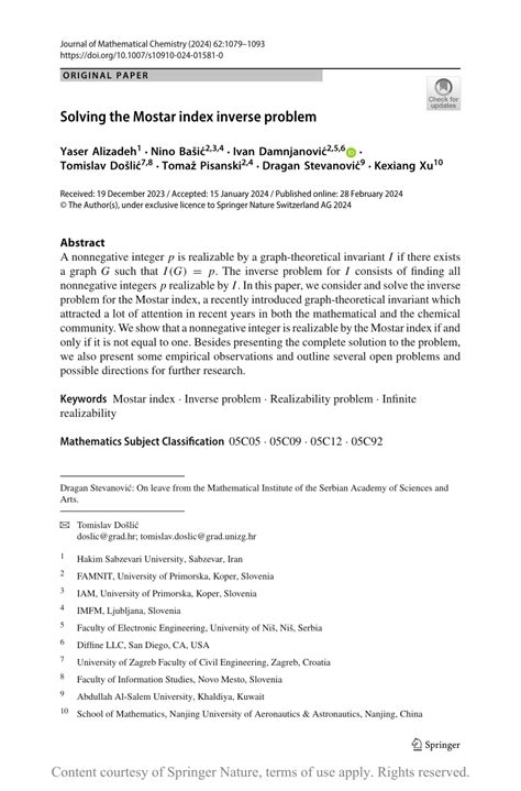 Solving The Mostar Index Inverse Problem