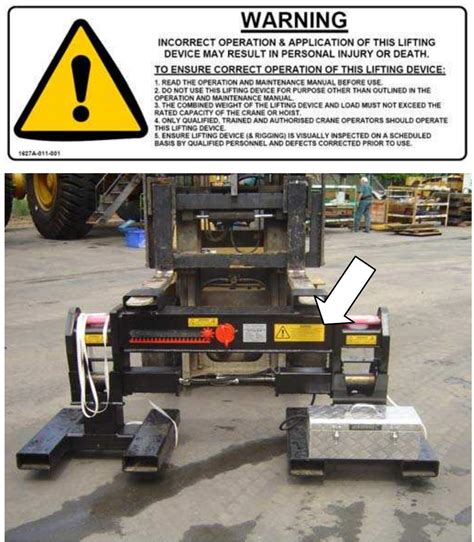 This Warning Label Is Located On Each Side Of The Lifting