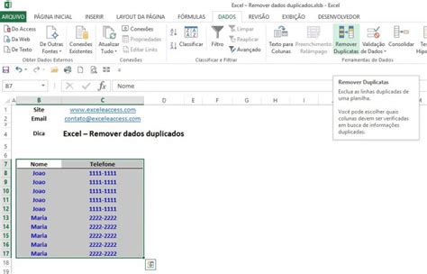 Excel Remover Dados Duplicados Excel E Access