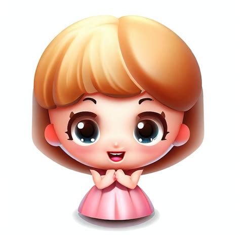 Um desenho animado de uma menina um vestido rosa e um laço rosa na