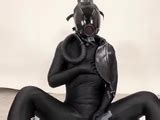 Masturbation With Eye Opening Zentai And Gas Mask XXX Fetish Models