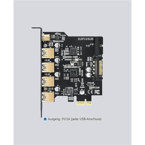 Carte Pci E Supahub Usb 30 Type A 4 Et Type C 1 5 Ports 5