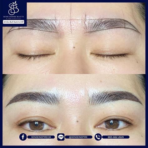 รีวิวหลังสักทันที เทคนิค 6 มิติผสมเฉดดิ้ง Microblading Shading ปรับ