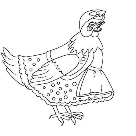 Раскраска Курочка Ряба – Распечатать бесплатно для детей