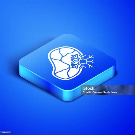 아이소메트릭 신선한 냉동 스테이크 고기 아이콘 파란색 배경에 격리 파란색 사각형 버튼입니다 벡터 일러스트레이션 고기에 대한 스톡 벡터 아트 및 기타 이미지 Istock