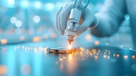 A Factory Assembly Line With Robotic Arms Assembling Electronic Devices Robotic Assembly