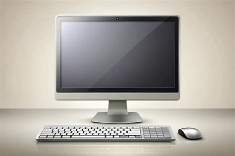 Modern 3d Realistic Computer Monitor With Keyboard Isolated On Light