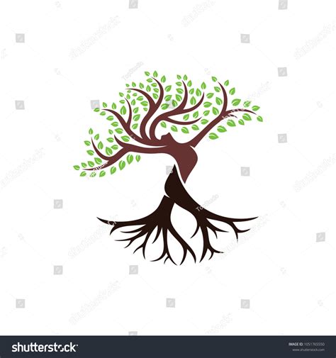 Tree Body Women Logo Design Template Stock Vector Royalty Free 1051765550 Shutterstock