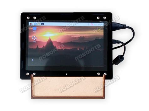 Black Acrylic Case With Mdf Stand For Raspberry Pi 7 Hdmi Lcd Display