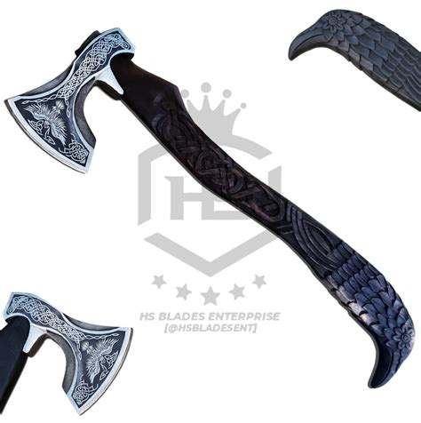 Hand Forged Functional Viking Axe In 77 With Sheath And Wooden Box Hs