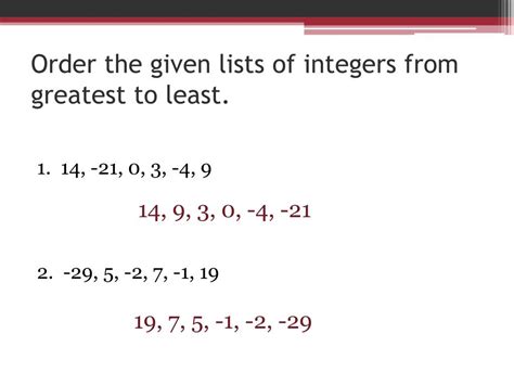 Order A List Of Integers