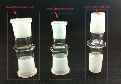 2017 Glass Adapter With Different Sizes 18mm To 18mm 18mm To 14mm Female Joint And 18mm To 18mm