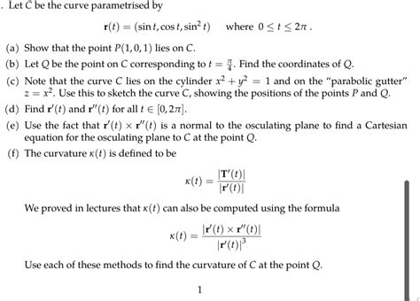 Solved Let C ﻿be The Curve Parametrised