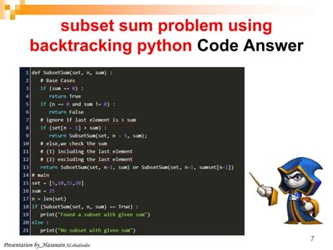 Sum Of Subsets Problem By Backtracking Ppt Science