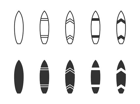 Premium Vector Surfboard Icon Set Vector Illustration