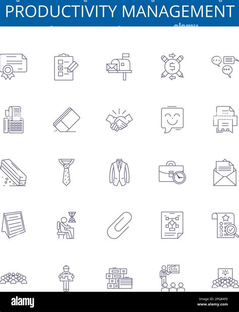 Productivity Management Line Icons Signs Set Design Collection Of Timekeeping Efficiency