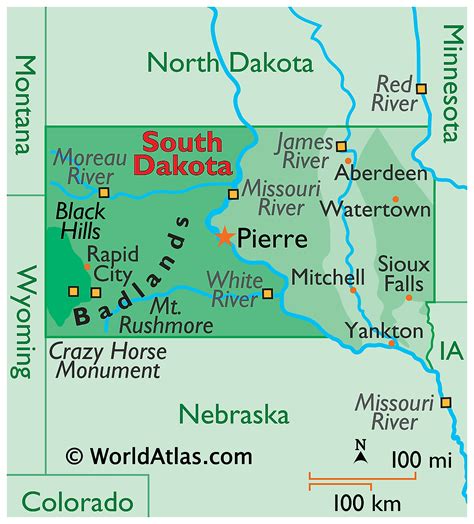 South Dakota State Map Usa Maps Of South Dakota Sd