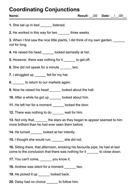 101 Printable Coordinating Conjunctions Pdf Worksheets Grammarism 101 Printable Coordinating Conjunctions Pdf Worksheets Grammarism