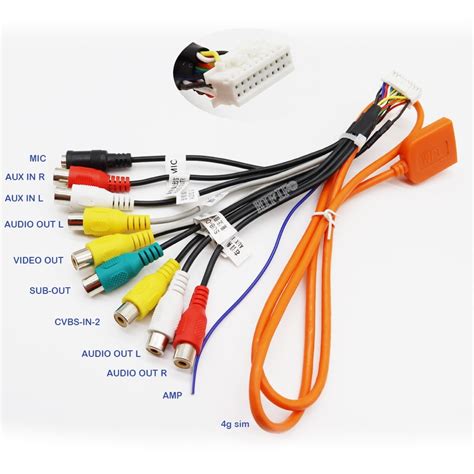 Android Radio Car Accessories Rca Output Wire Aux In Subwoofer