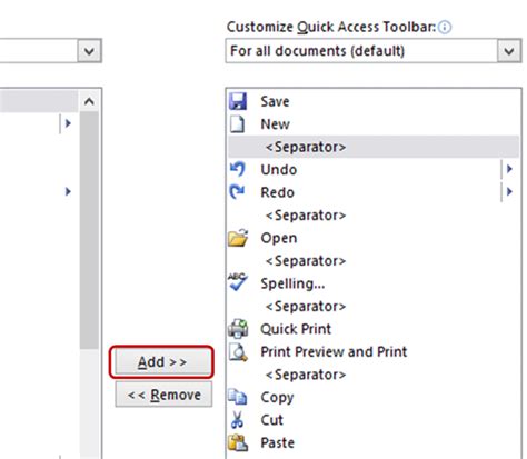 Organize Buttons On The Quick Access Toolbar Image 3 Excel Tutorial