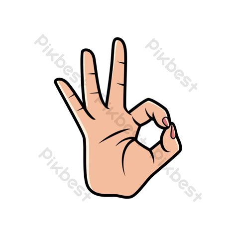 Ok Sign Hand Isolated On A White Background Icon Vector Illustration