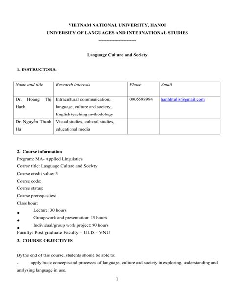 Course Outline