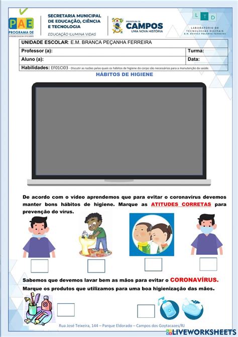 Pdf Online Activity Hábitos De Higiene