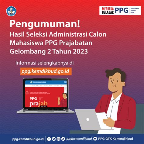 Hasil Seleksi Administrasi Calon Mahasiswa PPG Prajabatan Gelombang Tahun Direktorat