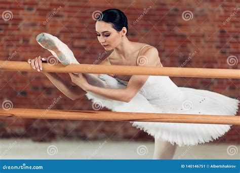 Flexible Girl Stretching Her Body During The Rehearsal Stock Image