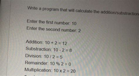 Solved Write A Program That Will Calculate The Chegg Com