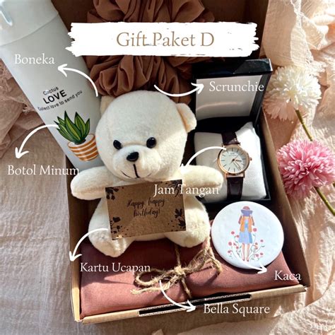 Jual Paket Hampers Hadiah Kado Ulang Tahun Gift Box Cewek Hijab Ulang