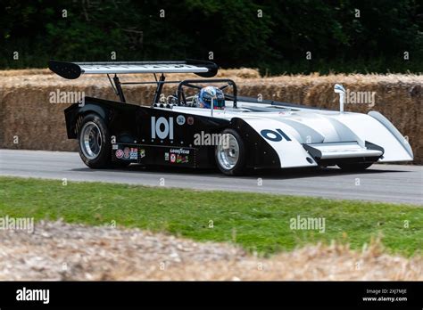 1971 Shadow Chevrolet Mkii Race Car Driving Up The Hill Climb Track At
